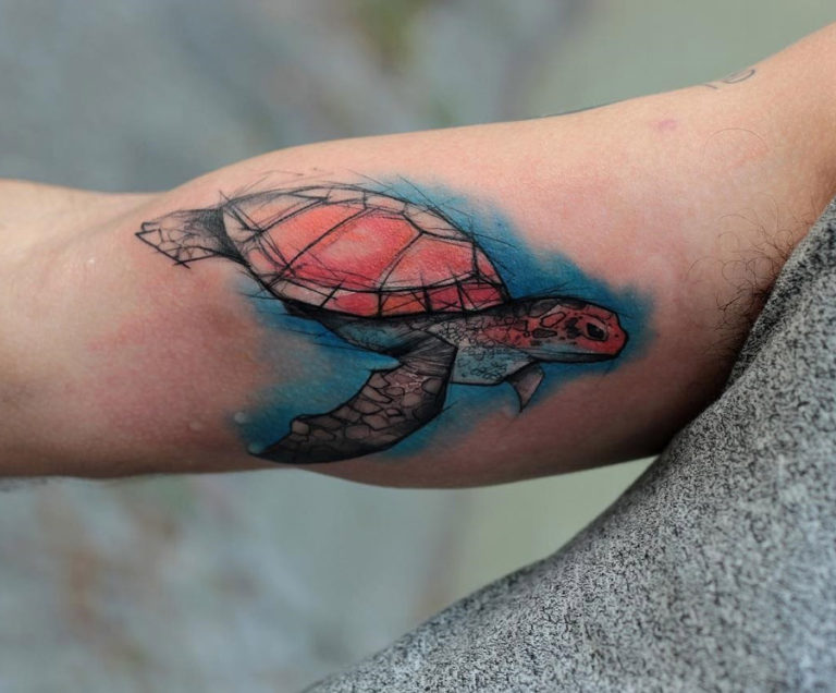 Watercolor Turtle Tattoo Designs, Ideas and Meaning - Tattoos For You