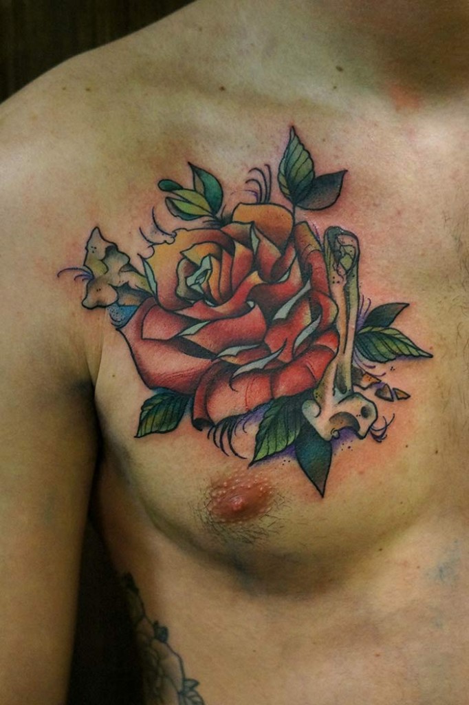 Rose Chest Tattoo Designs, Ideas and Meaning - Tattoos For You Rose Chest Tattoo Designs, Ideas and Meaning - Tattoos For You